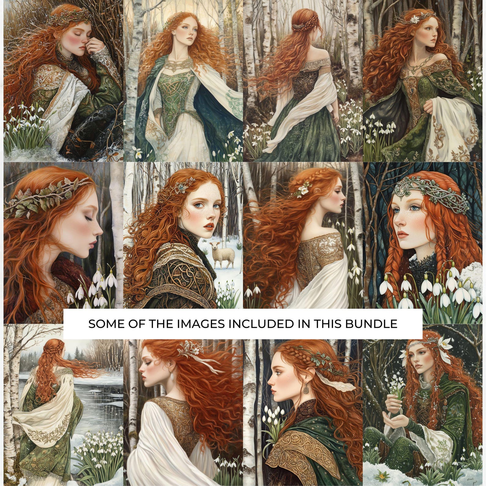 Celtic Goddess Images, Printable Pagan Brigid Scrapbooking Kit, Imbolc ...