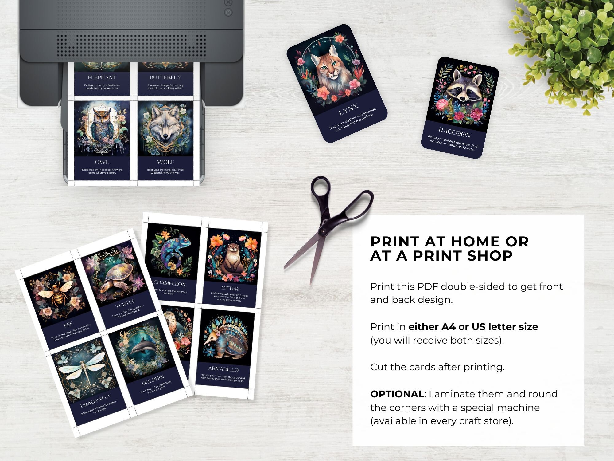 Spirit Animal Oracle Card Deck, Printable Oracle Cards, Spiritual Guide ...