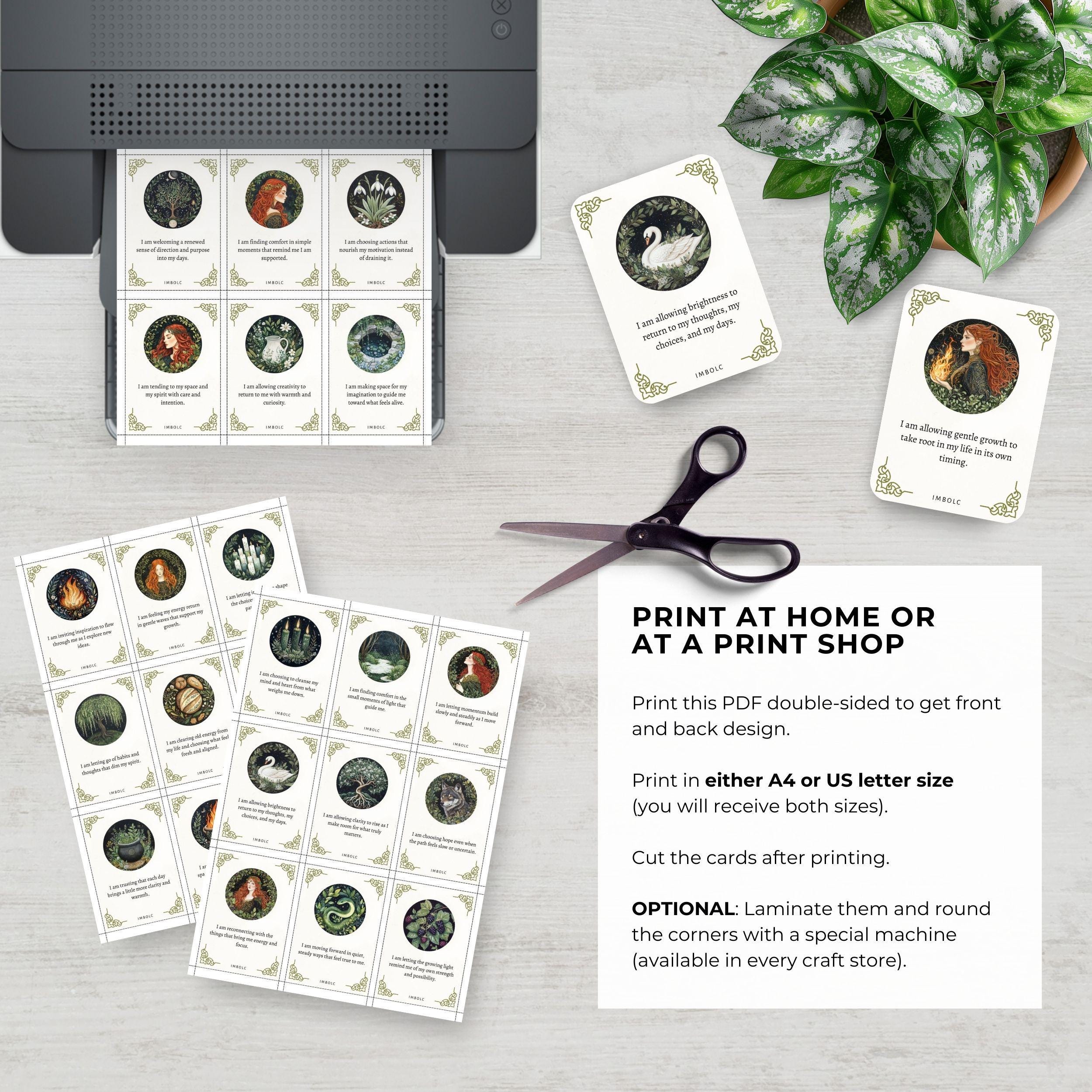 Imbolc Affirmation Cards, Printable Wheel of the Year Card Deck ...