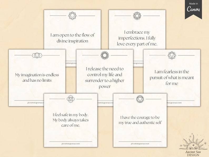 70 Chakra Affirmation Quotes Templates for Reiki Master and Yoga ...