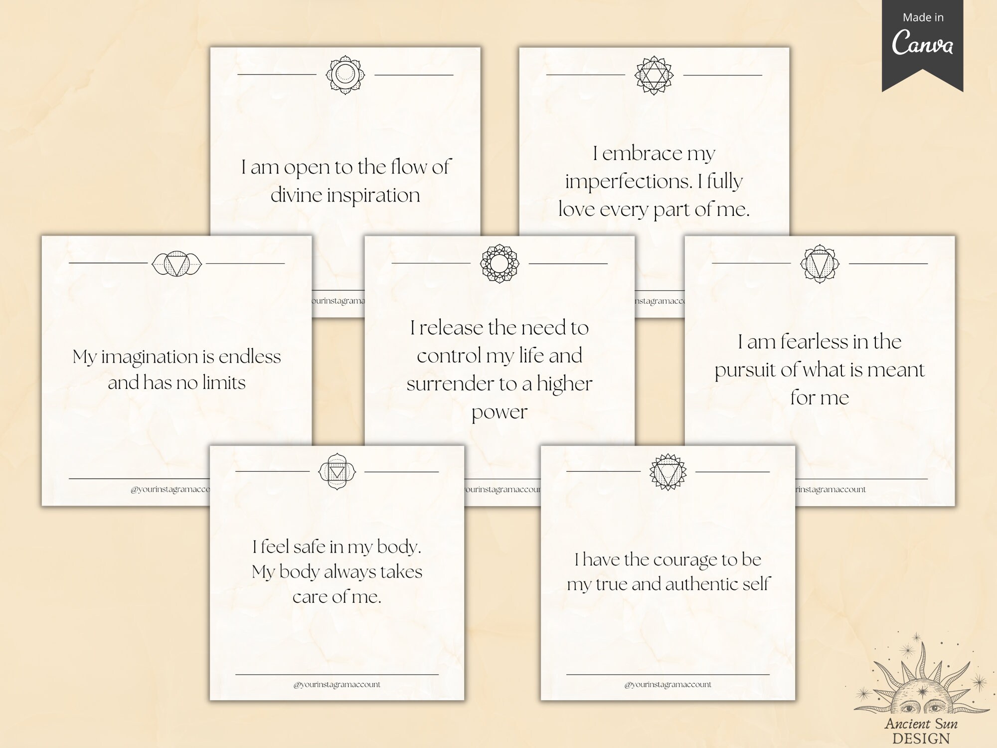 70 Chakra Affirmation Quotes Templates for Reiki Master and Yoga ...