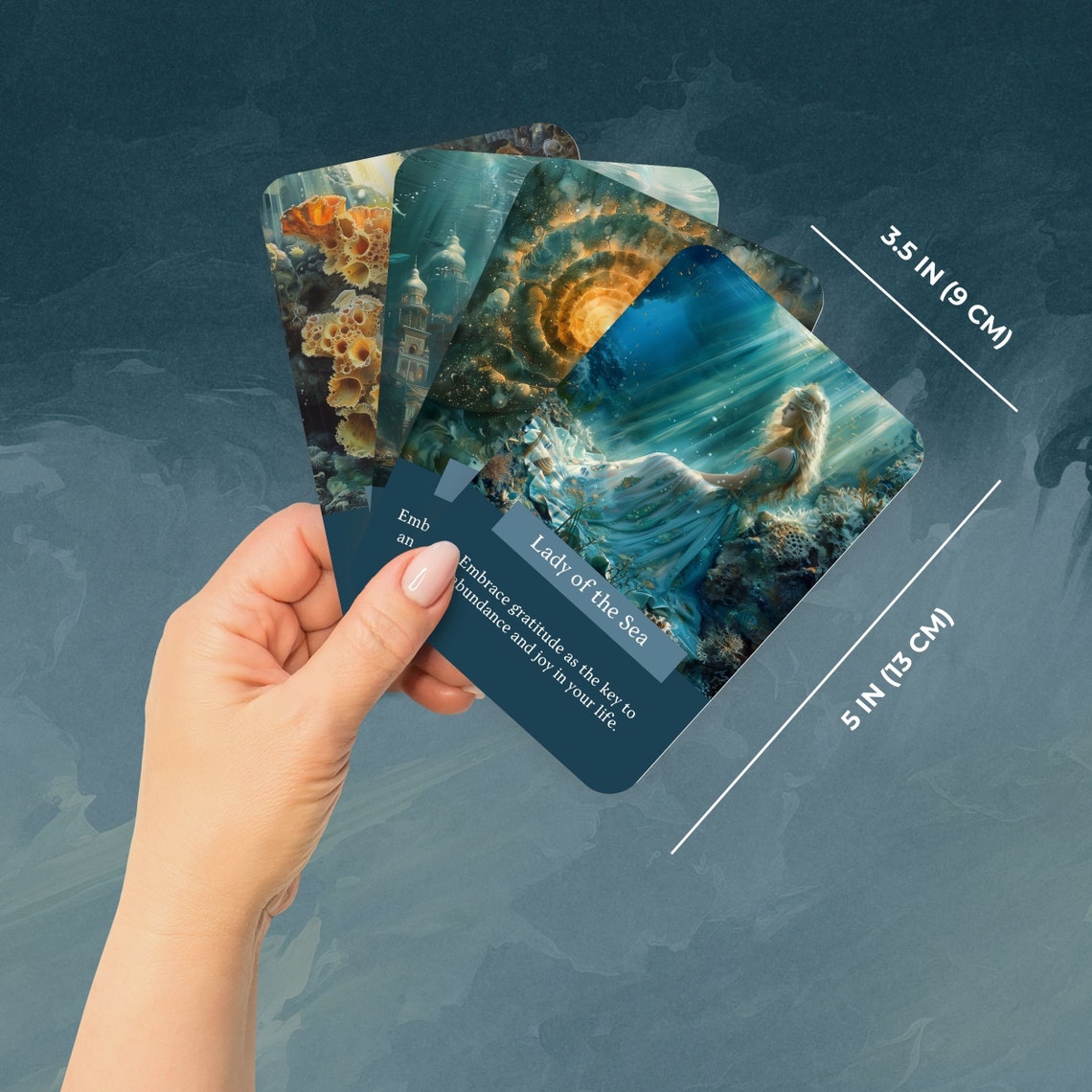 Printable Ocean Oracle Card Deck, Under the Sea Cards With Mystical ...