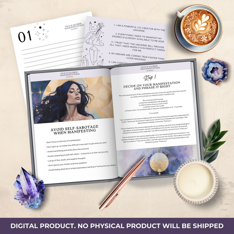 Guided Manifestation Journal, Printable 369 Method Manifesting Planner ...