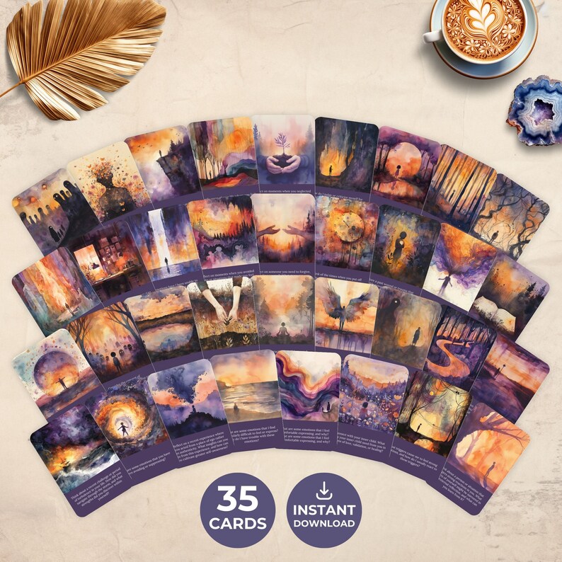 Shadow Work Oracle Card Deck, Printable Cards With Journal Prompts ...