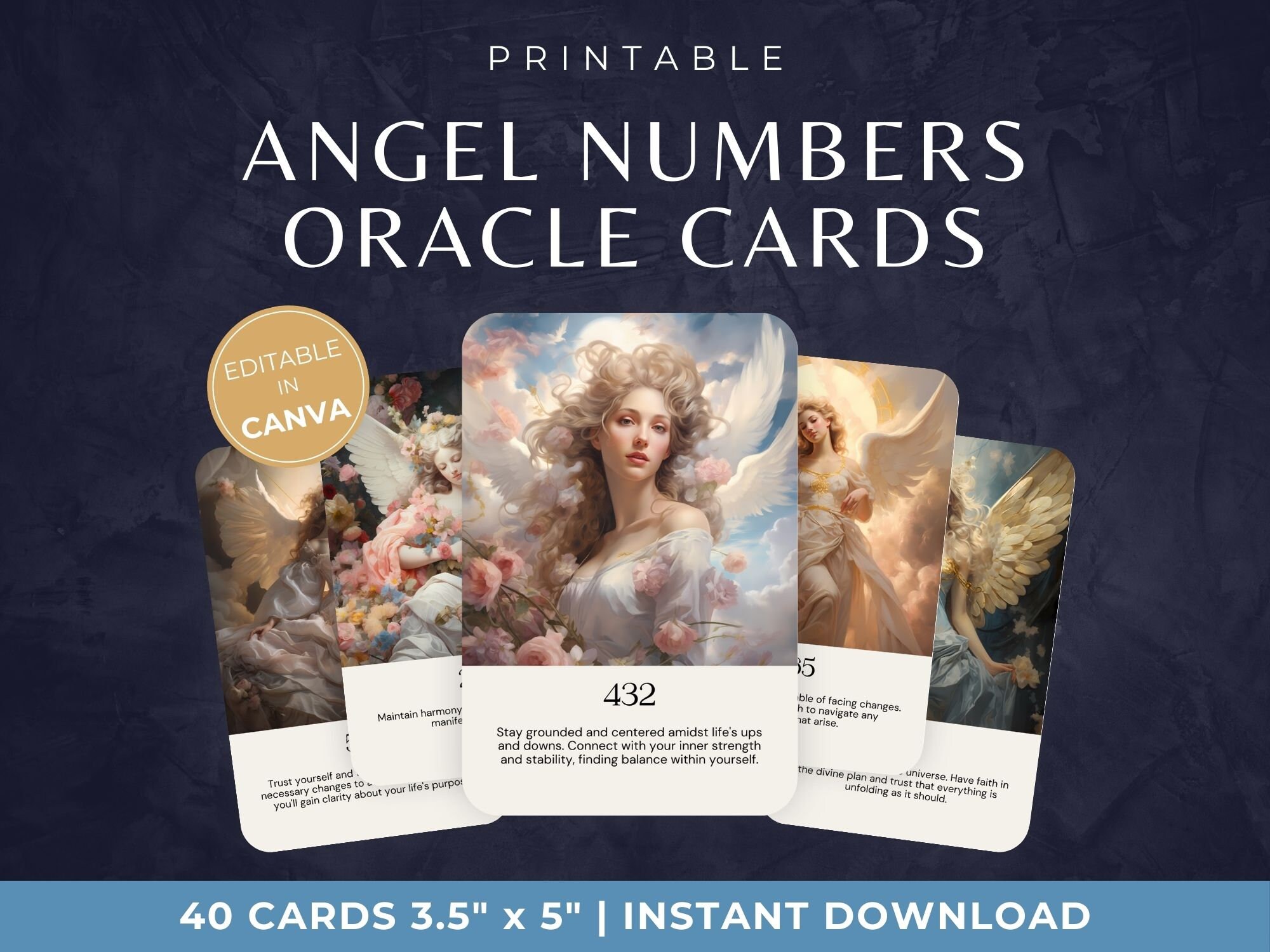 Angel Numbers Oracle Card Deck, Printable Cards With Angels, Celestial ...