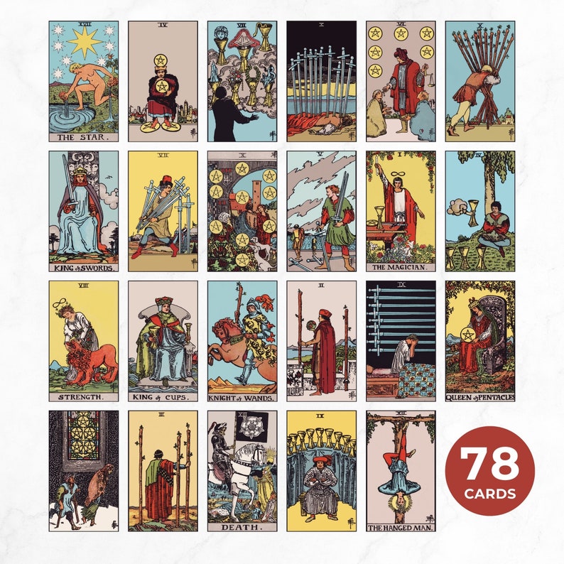 Original Rider Waite Tarot Deck, Restored & High Quality Printable ...