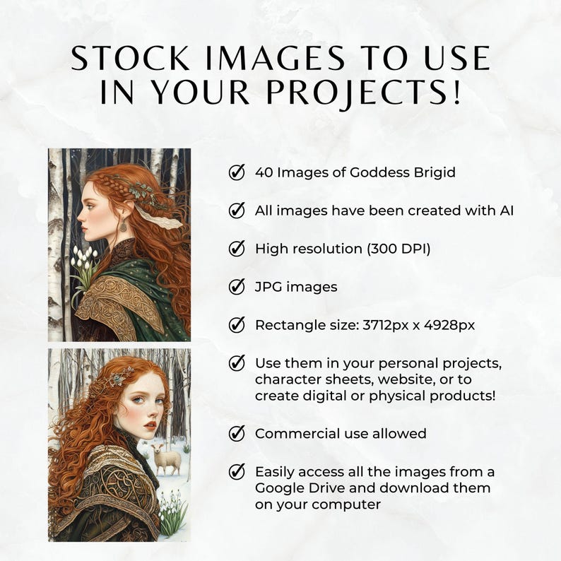Celtic Goddess Images, Printable Pagan Brigid Scrapbooking Kit, Imbolc ...
