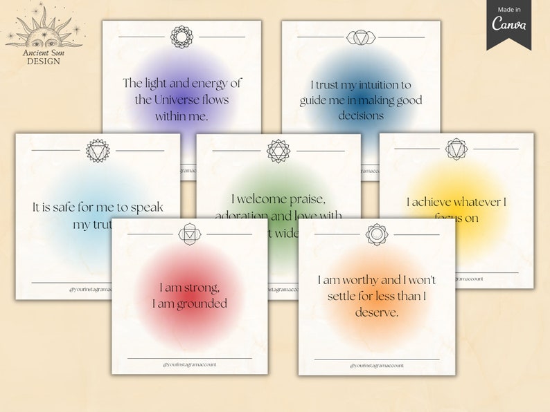 70 Chakra Affirmation Quotes Templates for Reiki Master and Yoga ...