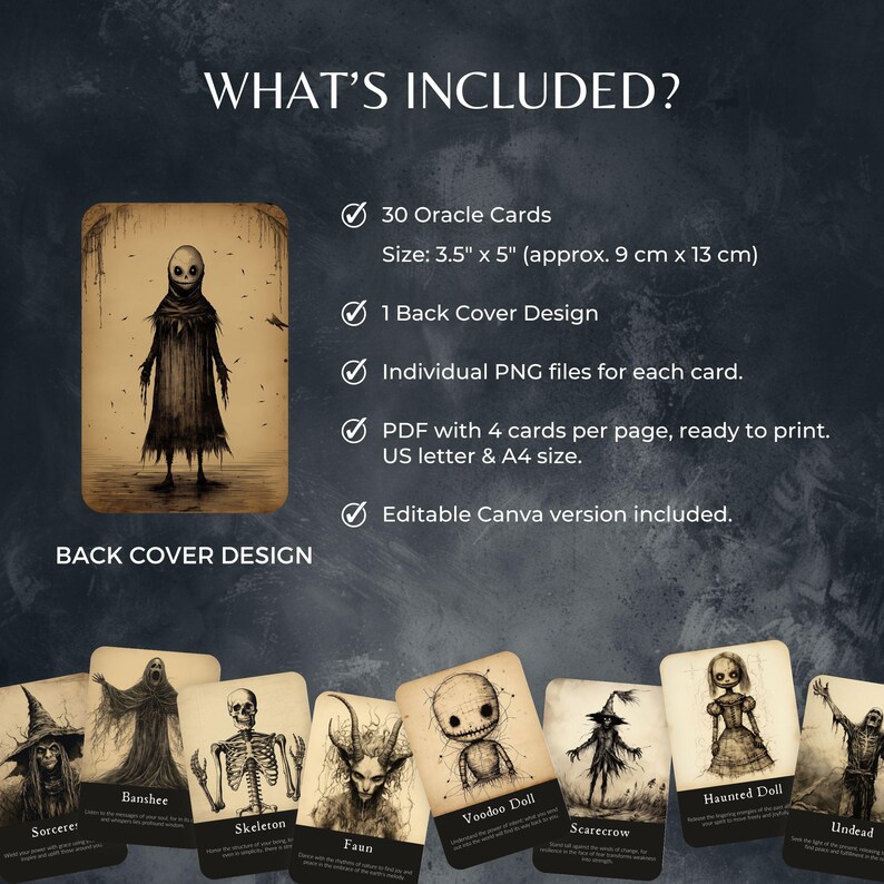 Halloween Oracle Deck With Monsters, Demons & Horror Creatures ...