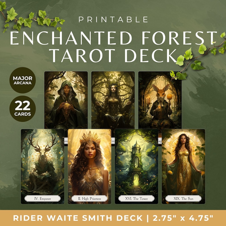 Enchanted Forest Tarot Card Deck, 22 Major Arcana Nature Inspired Tarot ...