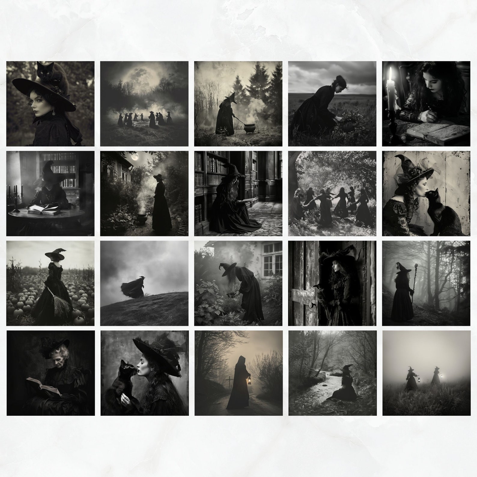 Black & White Witch Junk Journal Photos, Vintage Pagan Ephemera ...
