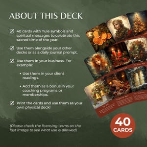 Yule Oracle Deck, Spiritual Pagan Christmas Printable Cards, Wiccan ...