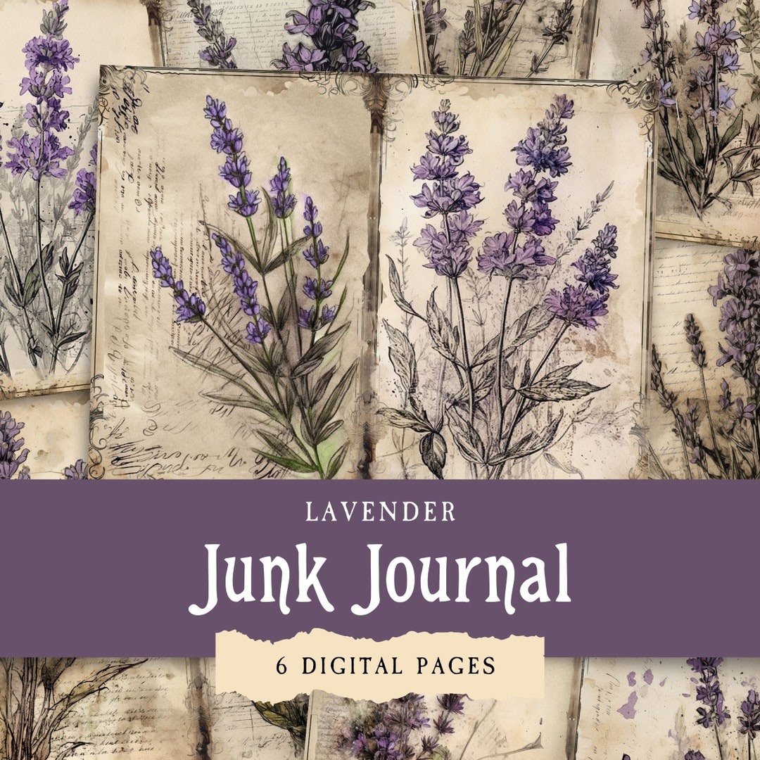 Lavender Junk Journal Pages, Witchy Herb Garden Printable Paper for ...