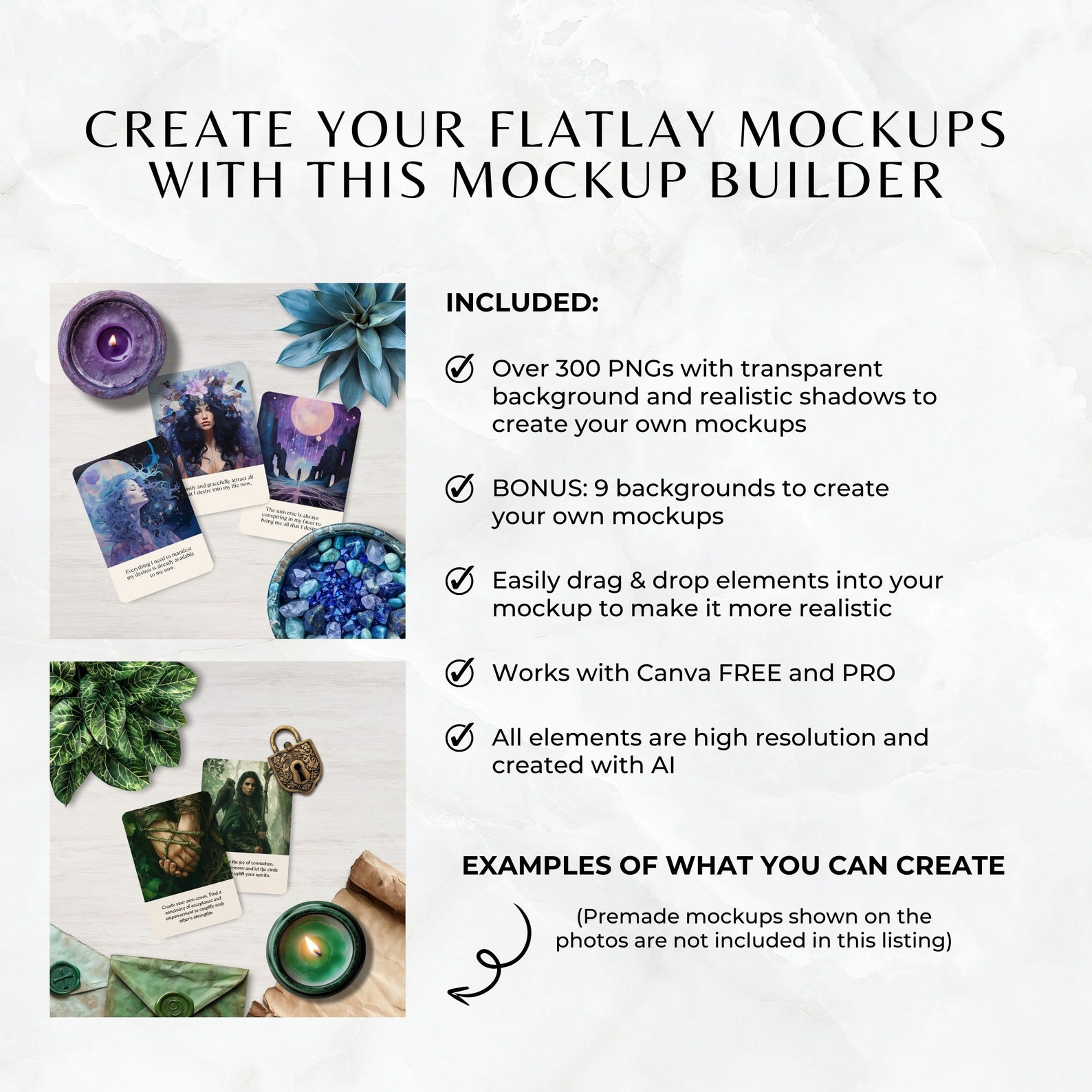 Witchcraft Scene Creator Elements, Realistic Flatlay Graphics for ...