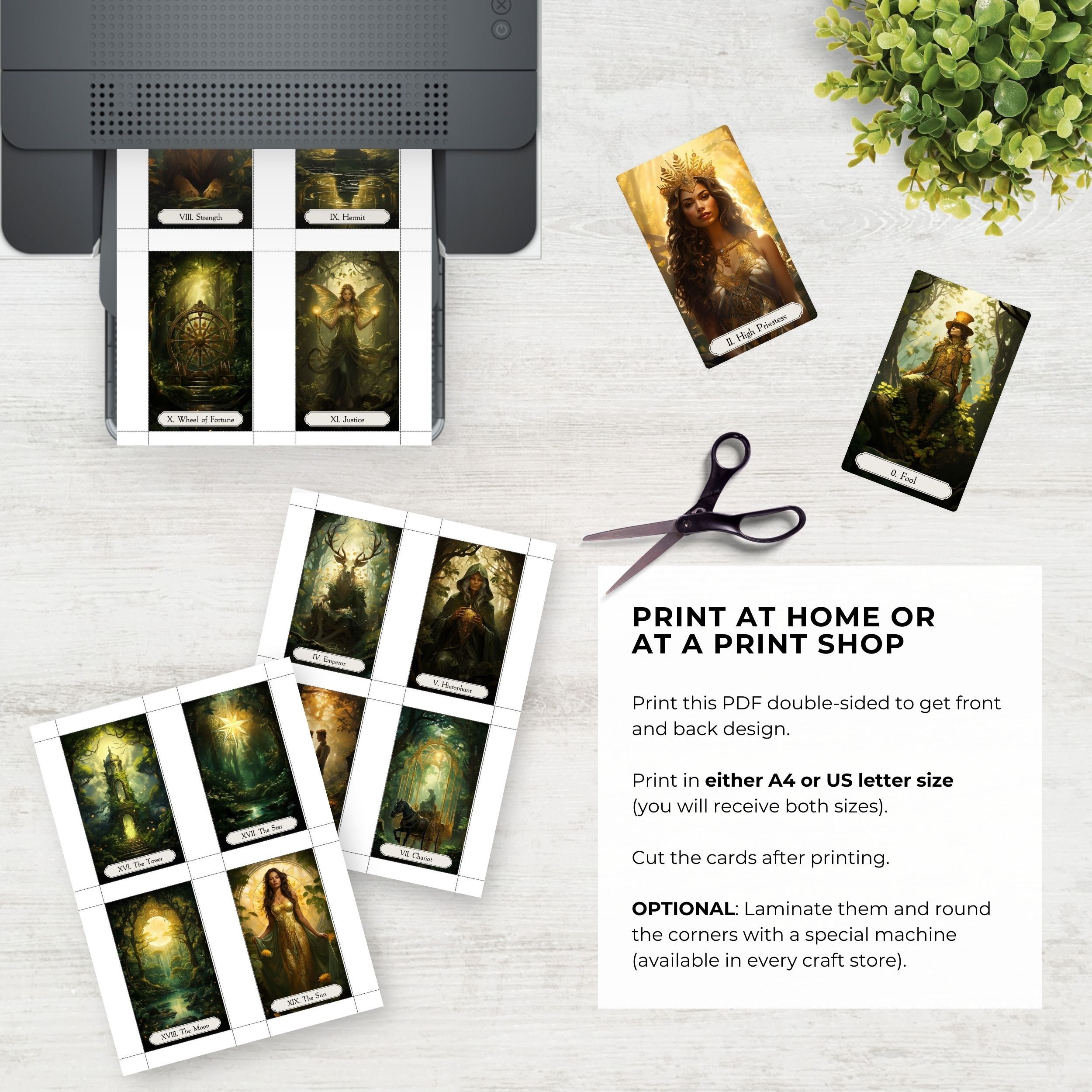 Enchanted Forest Tarot Card Deck, 22 Major Arcana Nature Inspired Tarot ...