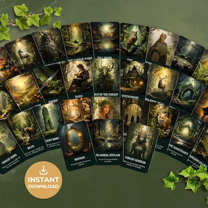 Enchanted Forest Oracle Card Deck, Printable Cards With Mystical ...