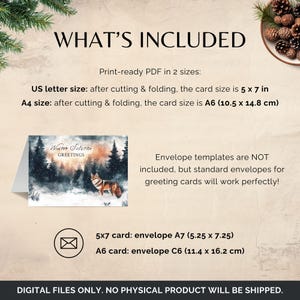 Wolf Winter Solstice Card, Printable Forest Animal Yule Postcard, Pagan ...