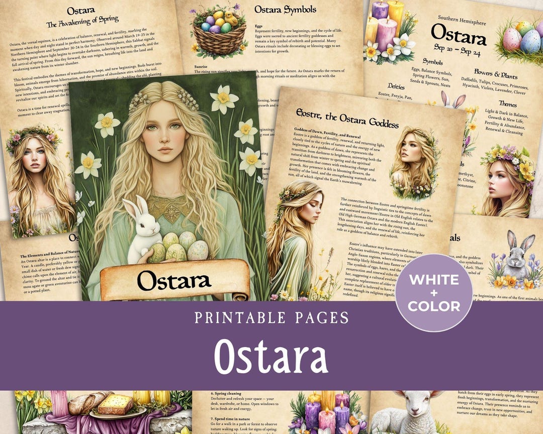 Ostara Grimoire Printable, Spring Equinox Sabbat Guide & Rituals ...