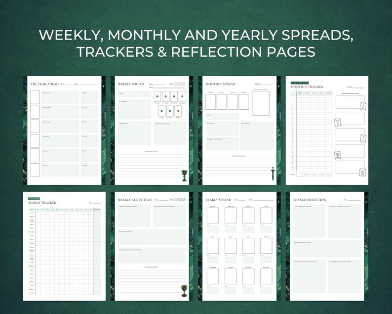 Tarot Journal Printable for Beginners, Tarot Reading Planner With Study ...
