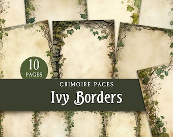 Ivy Vines Castle Borders Junk Journal Paper, Celtic Witch Blank ...