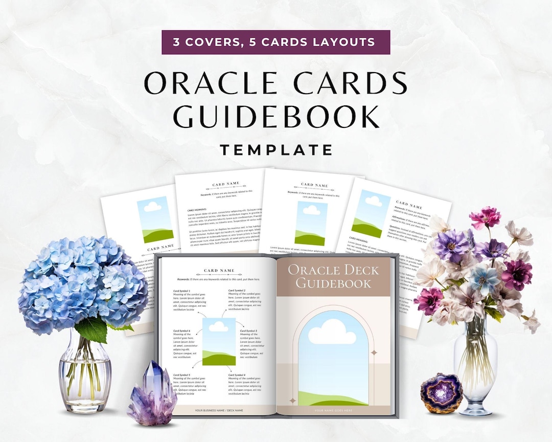 Oracle Deck Guidebook Template, Affirmation Cards Canva Guide, Tarot ...