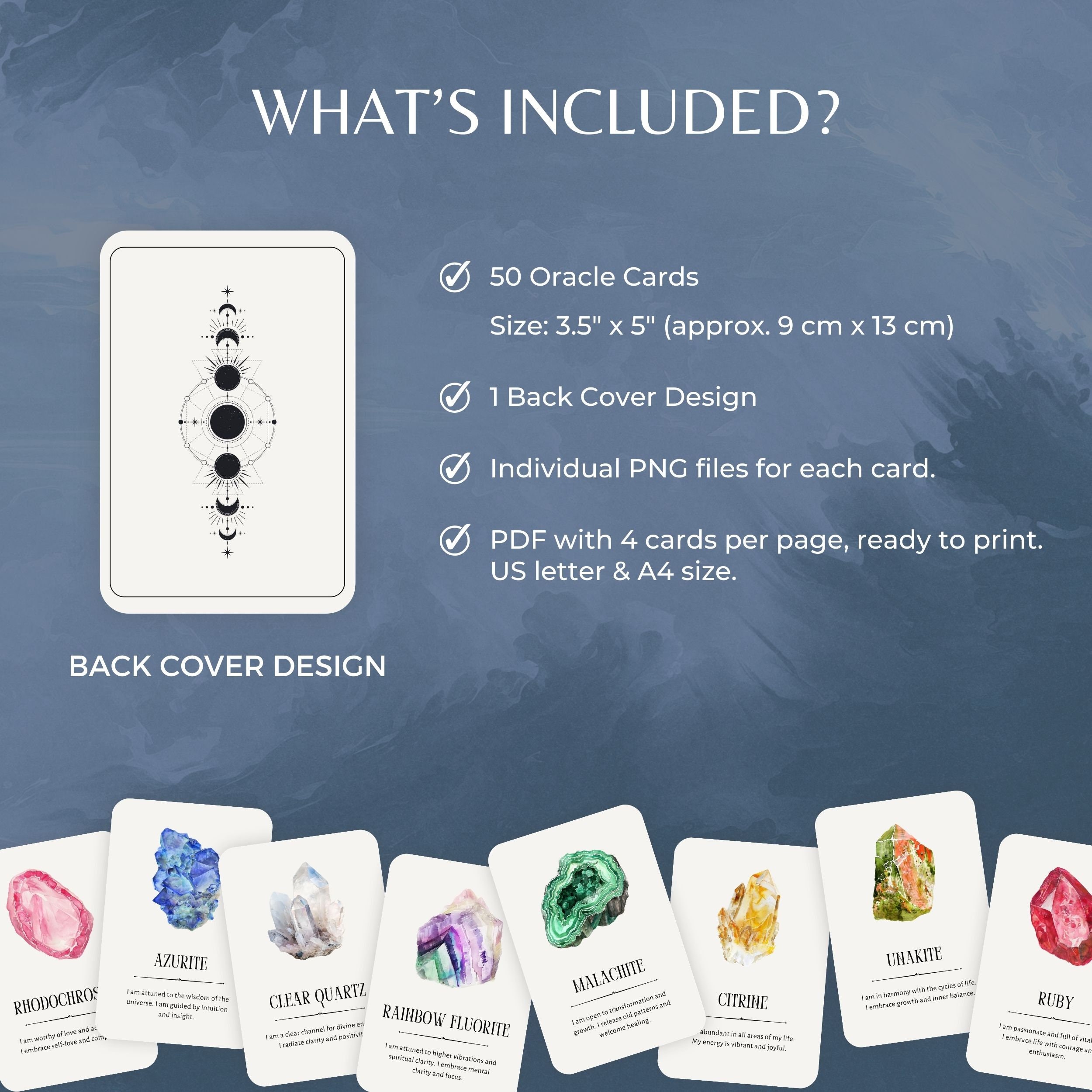 Crystal Affirmation Cards, Printable Healing Crystals Oracle Deck ...