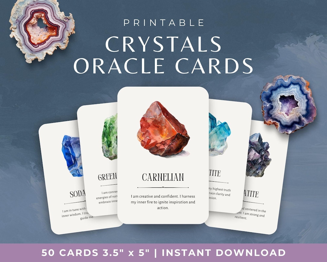 Crystal Affirmation Cards, Printable Healing Crystals Oracle Deck ...