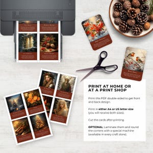 Yule Oracle Deck, Spiritual Pagan Christmas Printable Cards, Wiccan ...