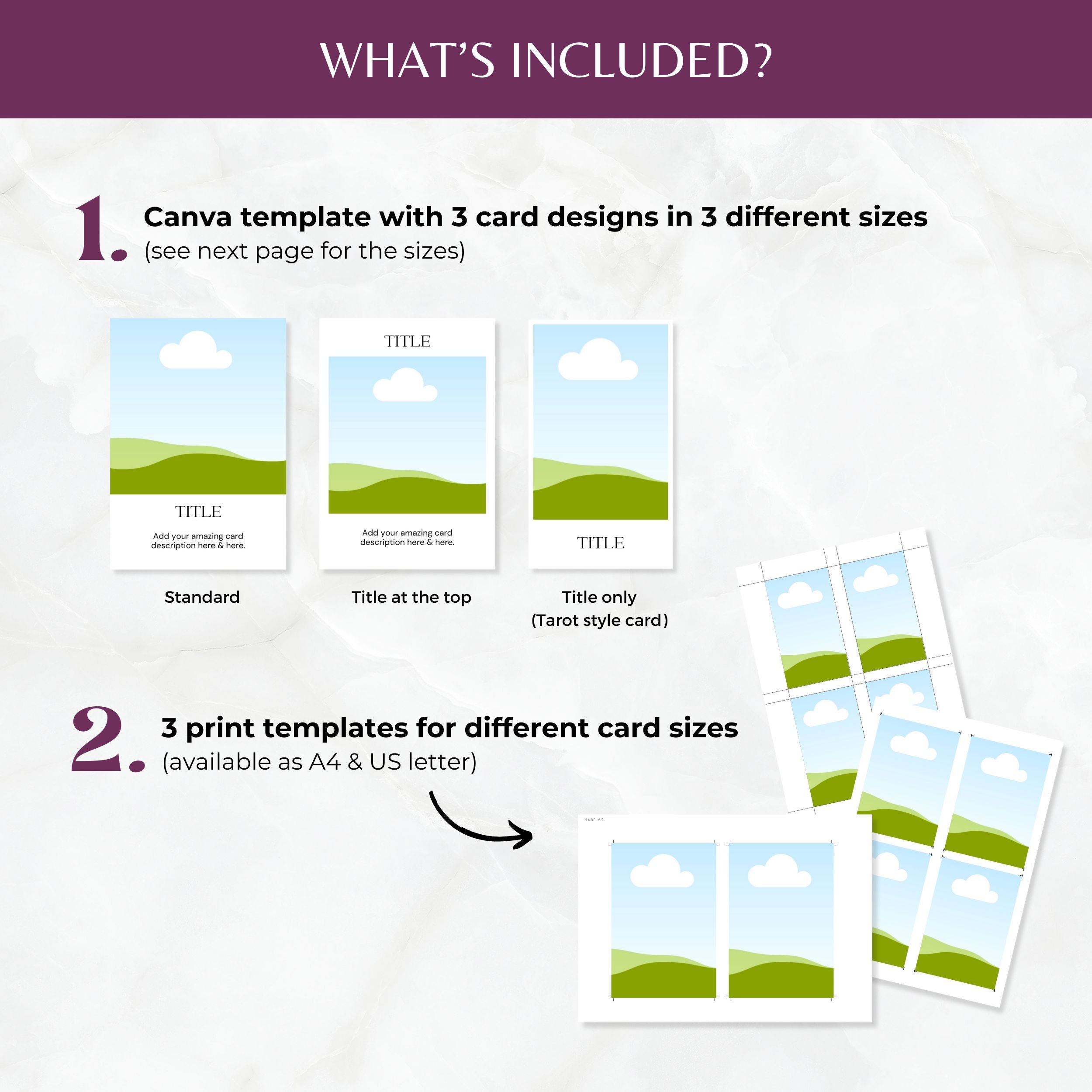 Oracle Card Canva Template, DIY Printable Tarot Cards, Drag & Drop ...