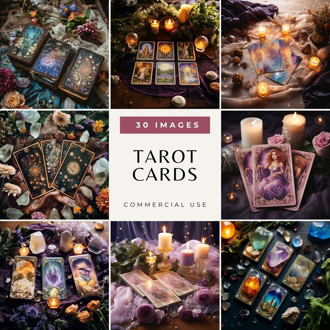 Mystical Tarot Cards Stock Images, Colorful Tarot Reading With Crystals ...