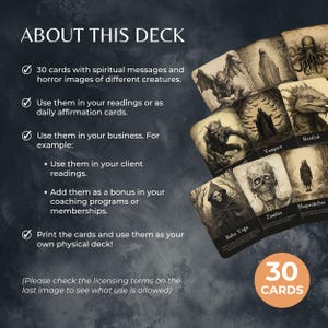 Halloween Oracle Deck With Monsters, Demons & Horror Creatures ...