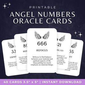 Angel Numbers Oracle Cards, Printable Oracle Card Deck, Spirit Guide ...