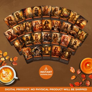 Autumn Fairy Oracle Deck, Printable Cards With Enchanted Fall Forest ...