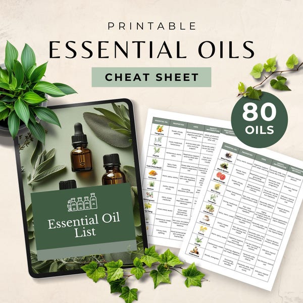 Essential Oil Chart - Etsy