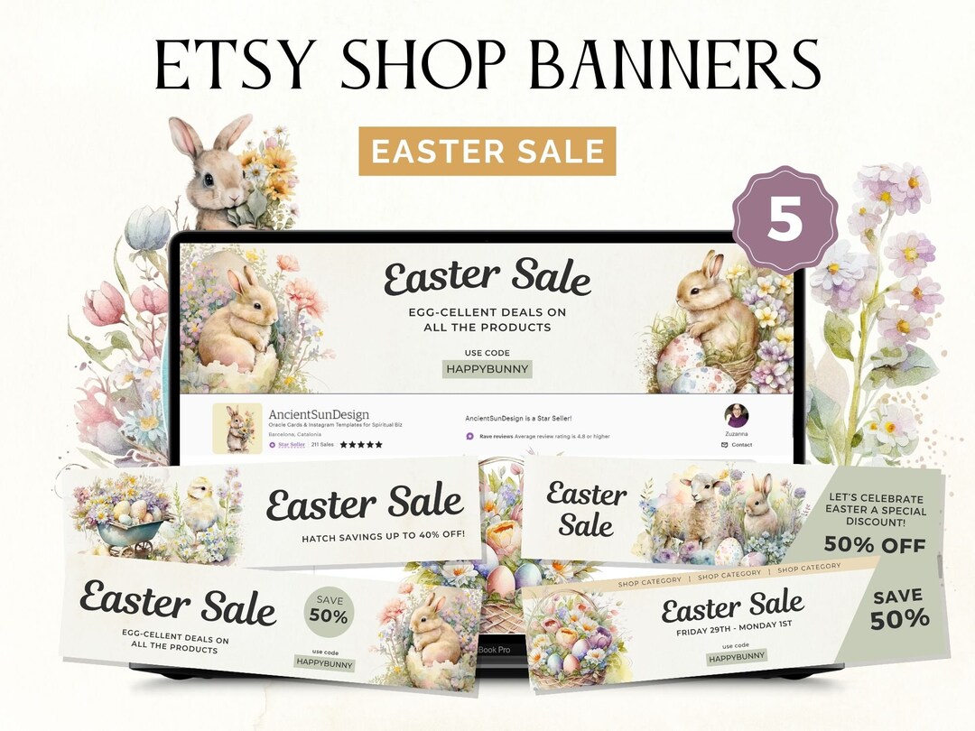Etsy Shop Banner Easter Sale, Seasonal Banners Bundle, Spring Promotion ...