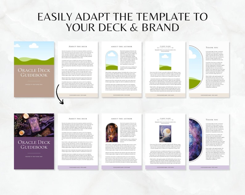 Oracle Deck Guidebook Template, Affirmation Cards Canva Guide, Tarot ...