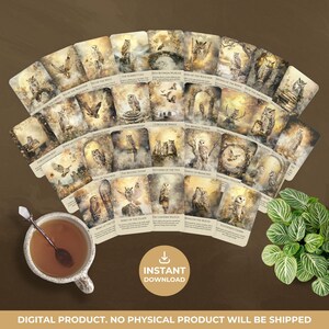 Owl Oracle Cards, Printable Oracle Deck With Mystical Owls, Birds of ...
