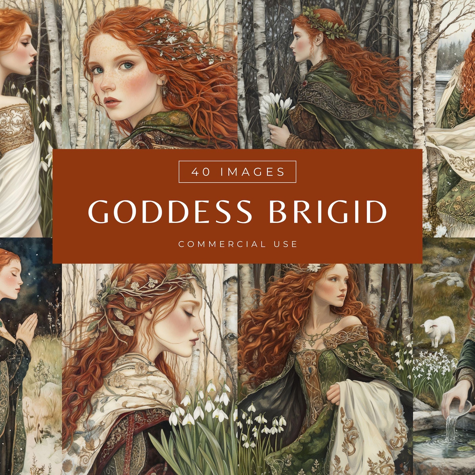 Celtic Goddess Images, Printable Pagan Brigid Scrapbooking Kit, Imbolc ...