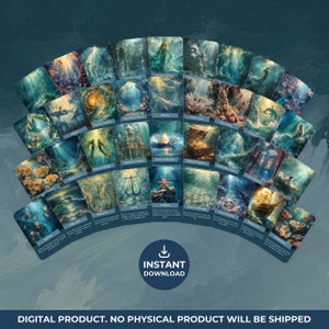 Printable Ocean Oracle Card Deck, Under the Sea Cards With Mystical ...