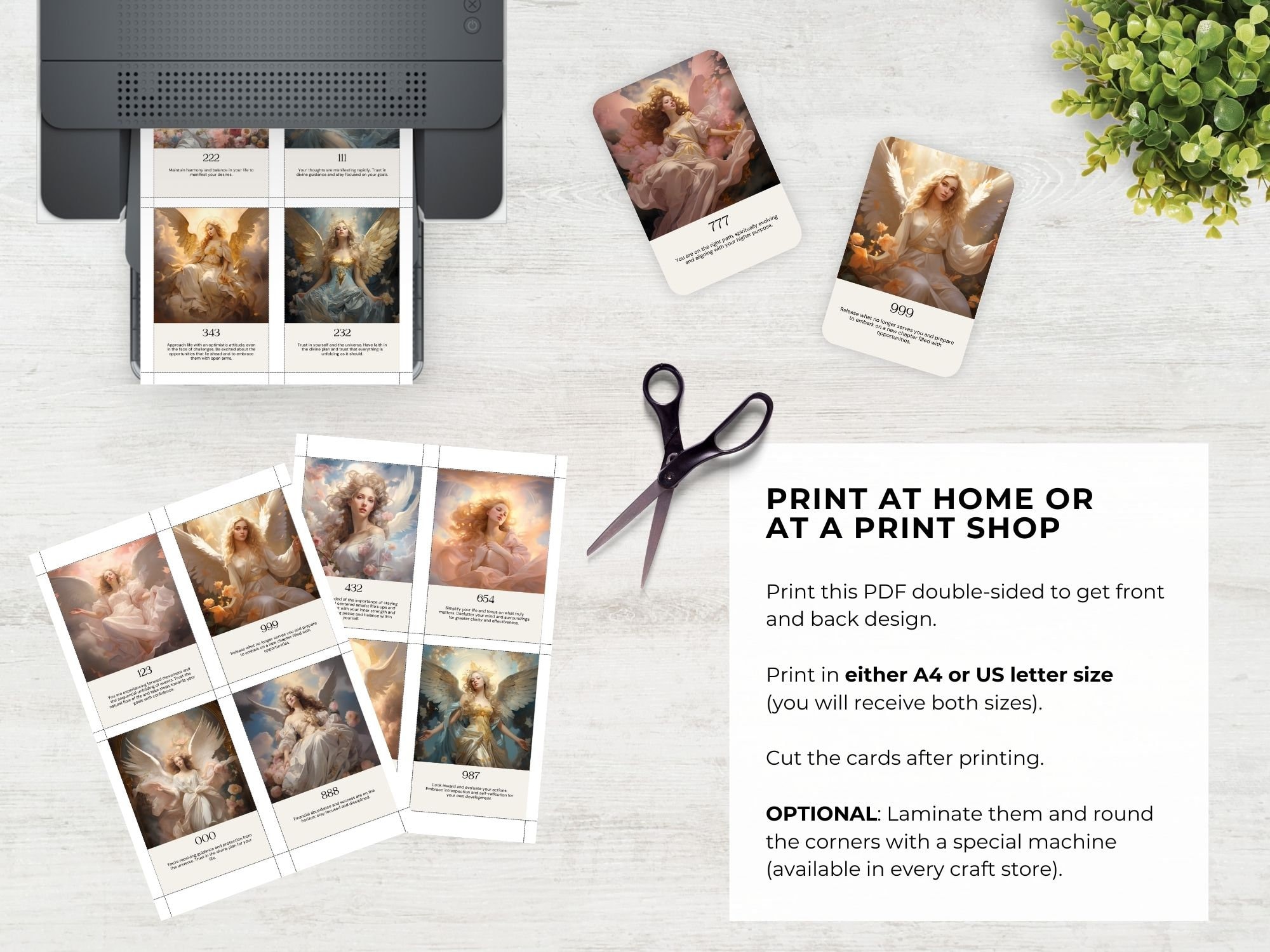Angel Numbers Oracle Card Deck, Printable Cards With Angels, Celestial ...