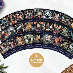 Spirit Animal Oracle Card Deck, Printable Oracle Cards, Spiritual Guide Message, Divination Tool ...