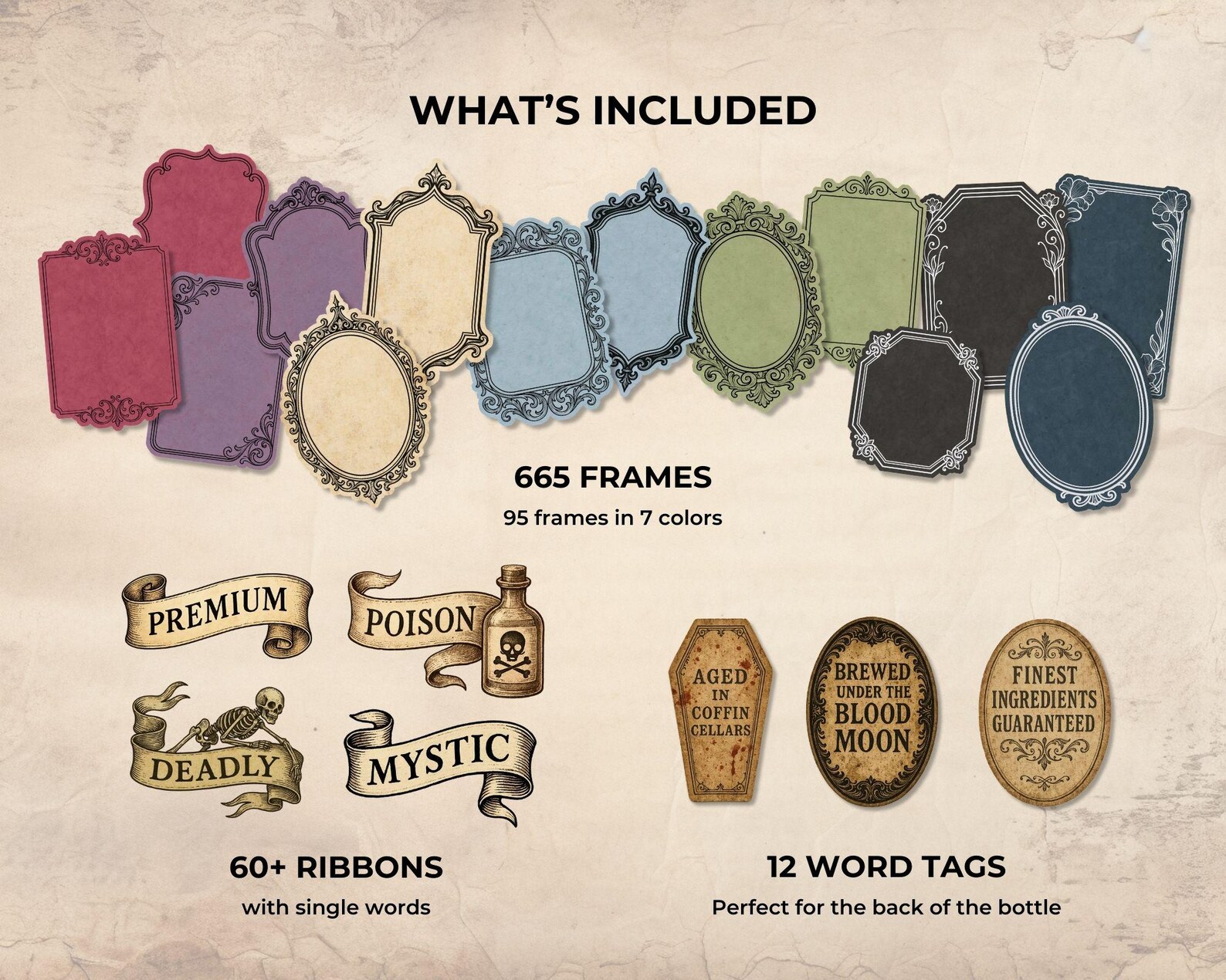Apothecary Potion Labels Template, Printable Vintage Blank Bottle ...