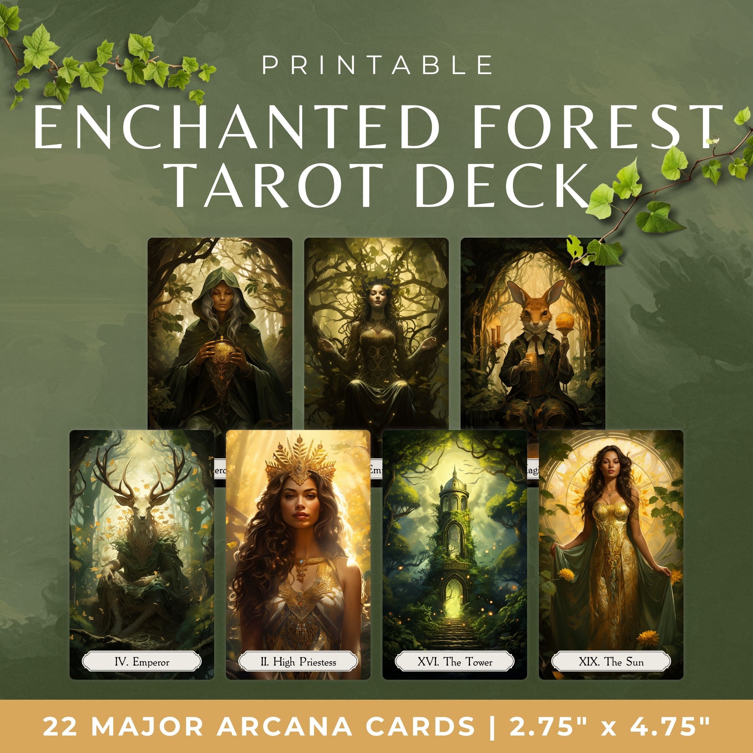 Enchanted Forest Tarot Card Deck, 22 Major Arcana Nature Inspired Tarot ...