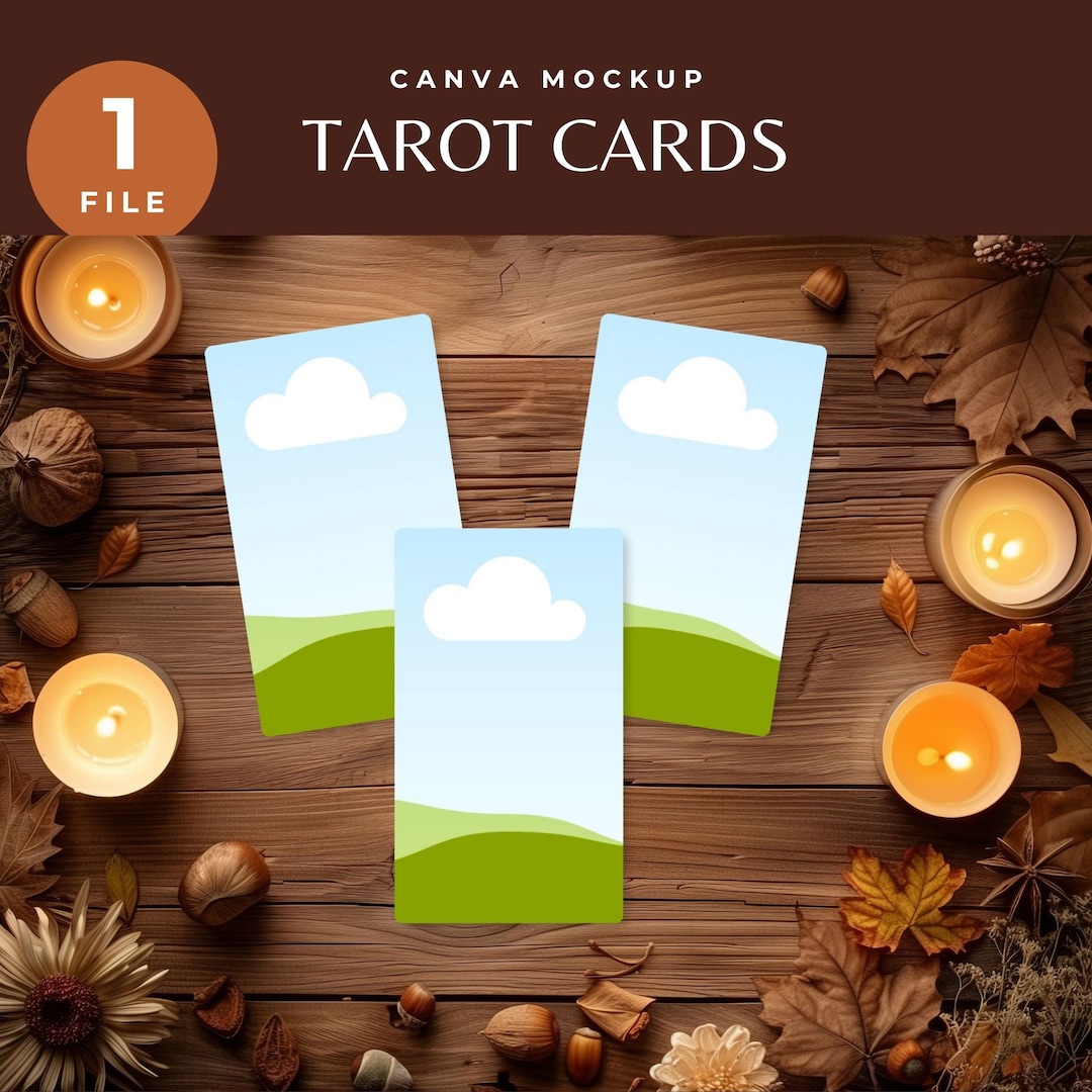 Tarot Card Mockup Fall, Autumn Canva Template for Tarot Reading, Top ...
