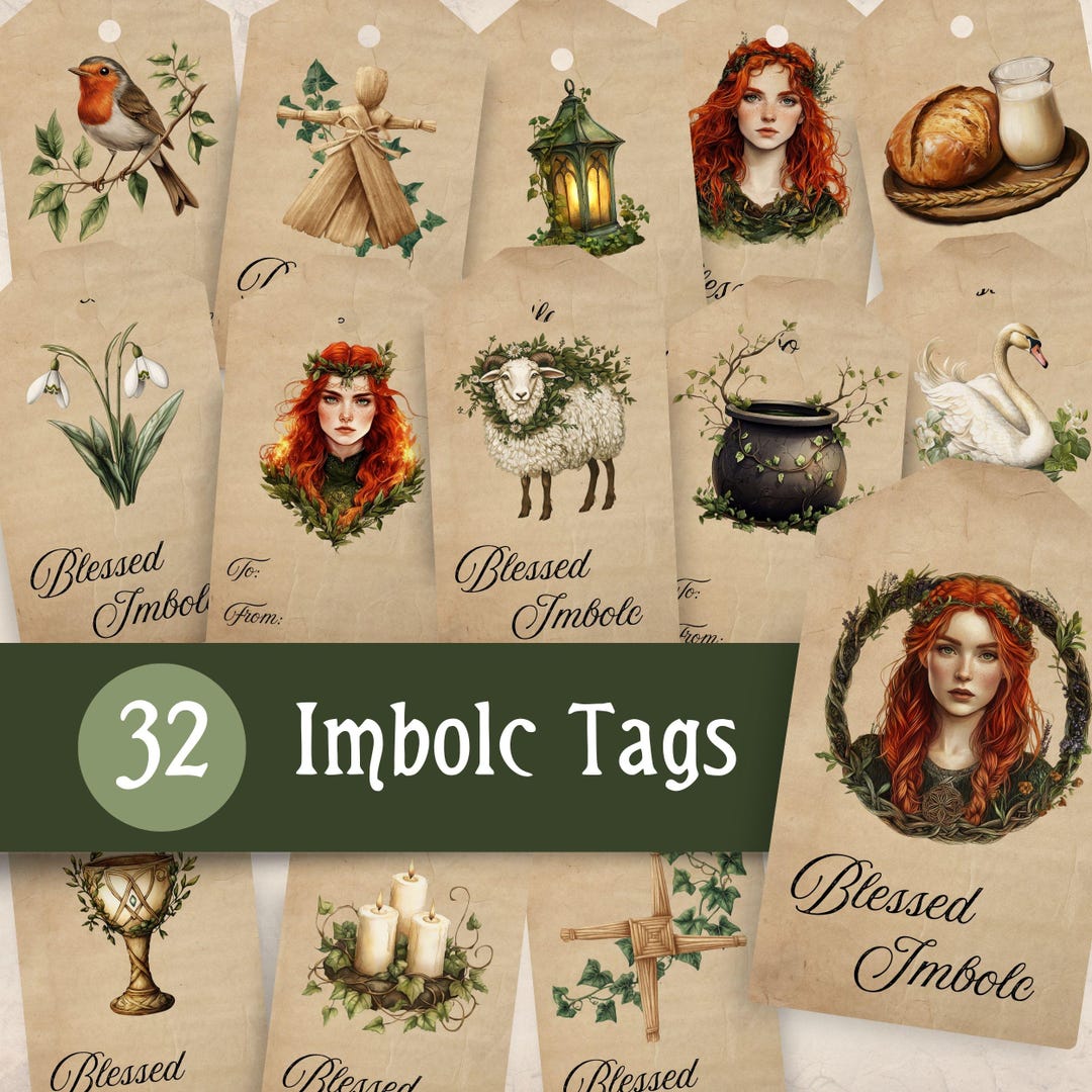 Imbolc Gift Tags, Printable Pagan Labels, Sabbat Grimoire BOS ...