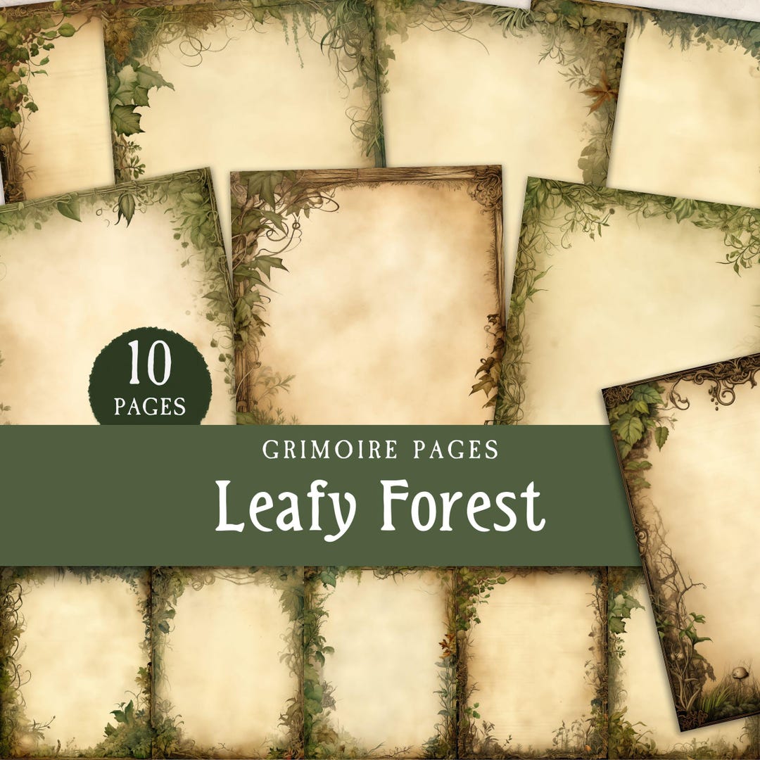 Enchanted Forest Junk Journal Frame, Foliage and Greenery Borders ...