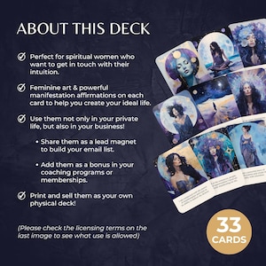 Manifestation Oracle Card Deck, Printable Divine Feminine Cards, Higher ...