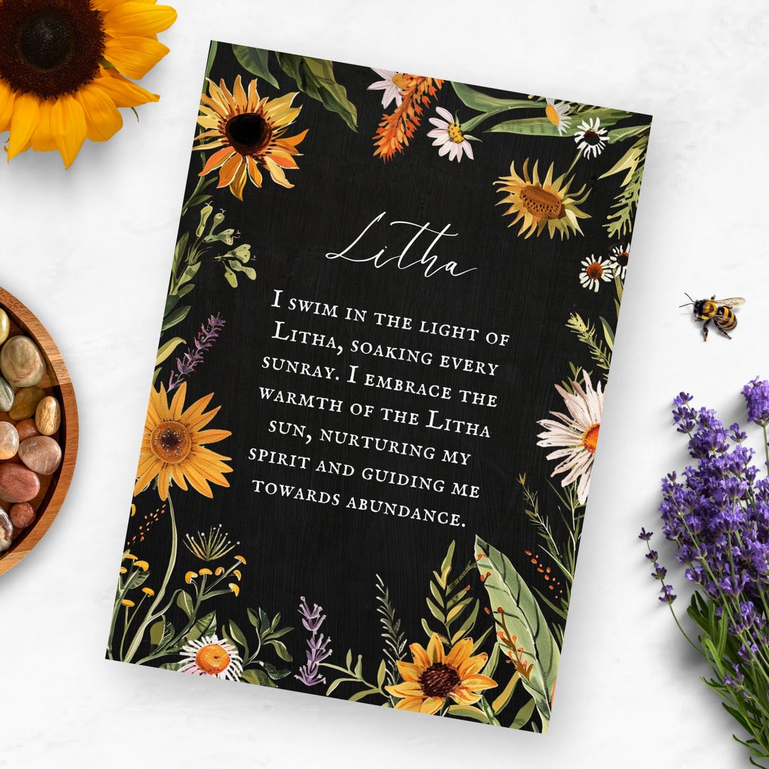 Litha Altar Card, Printable Wheel of the Year Ritual, Digital Summer ...