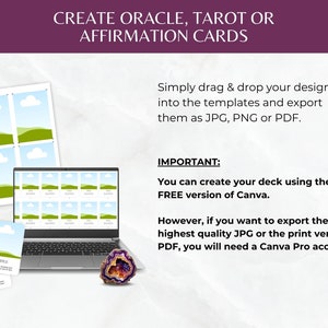Oracle Card Canva Template, DIY Printable Tarot Cards, Drag & Drop ...