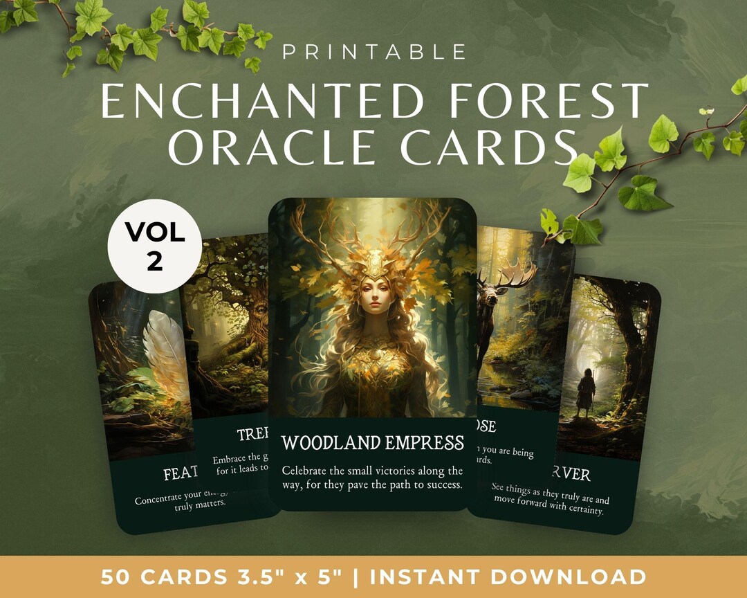 Enchanted Forest Oracle Card Deck Vol 2, Printable Cards With Mystical ...
